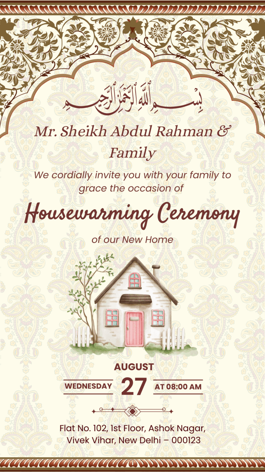House Warming Invitation Card – Editable & Instant Download