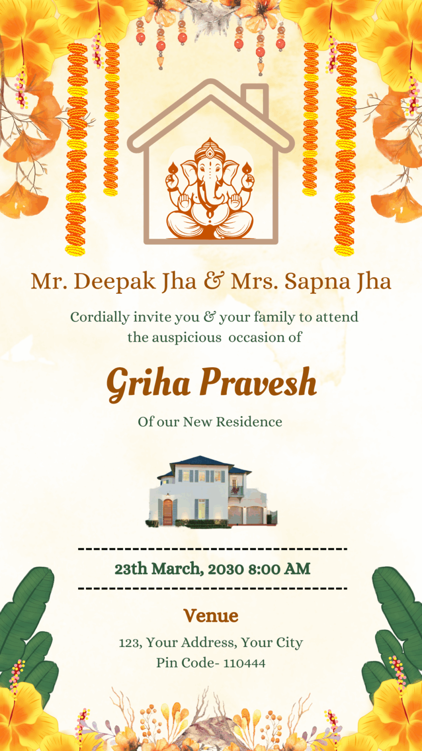 House Warming Invitation Card – Editable & Instant Download