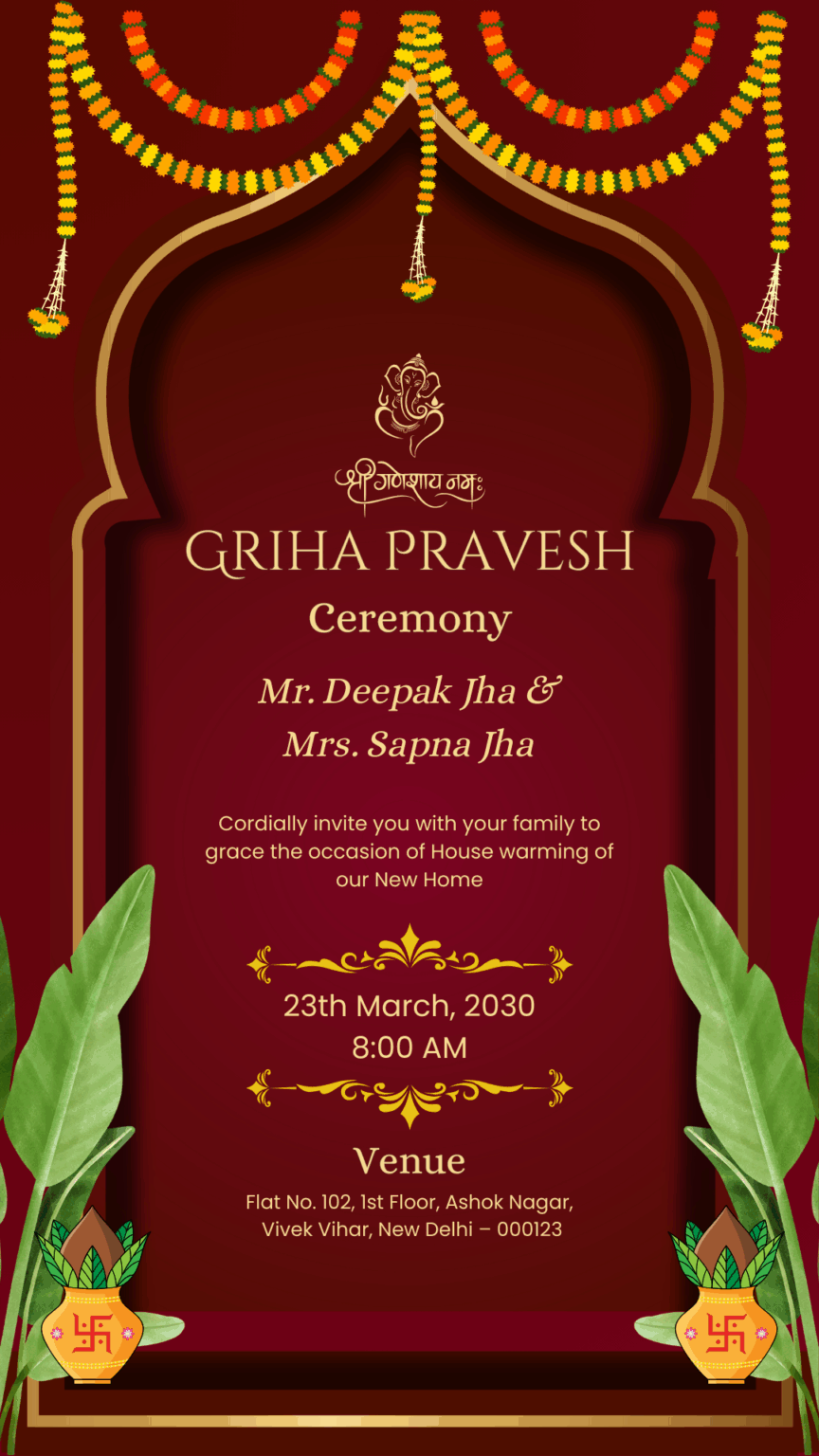 House Warming Invitation Card – Editable & Instant Download
