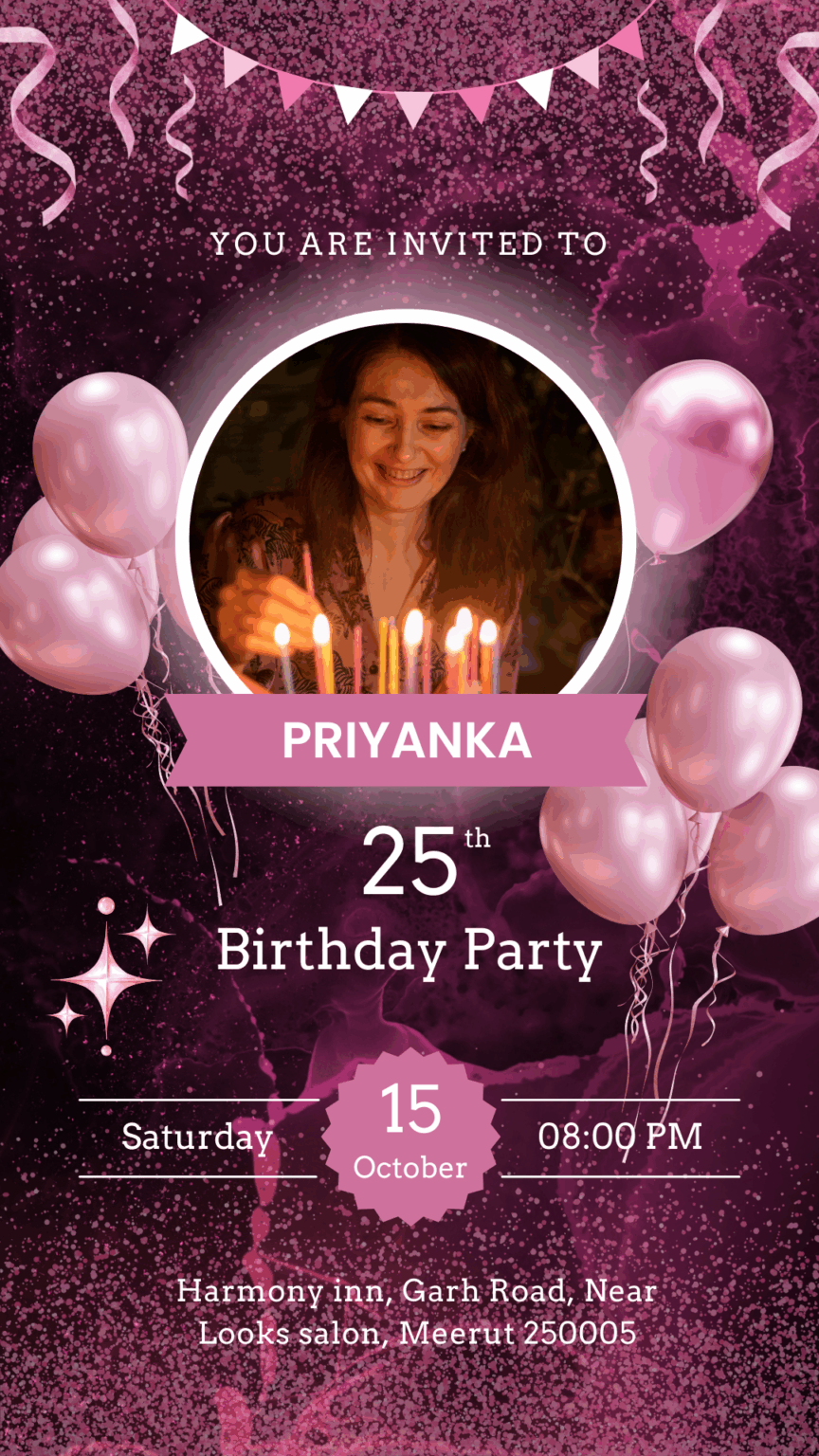 Online Birthday Invitation Card Maker – Digital & Printable Template