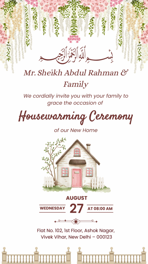 House Warming Invitation Card – Editable & Instant Download