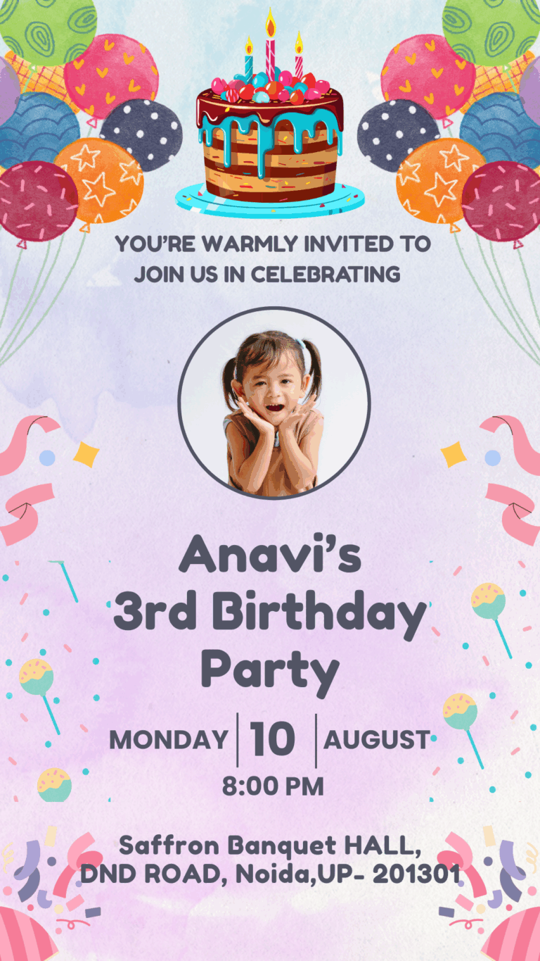 Online Birthday Invitation Card Maker – Digital & Printable Template